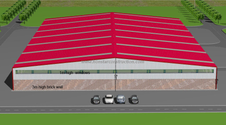 80m * 50m Metal Structure Building from China Steel Structure Factory ...